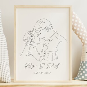 Custom Line Drawing Minimalist Portrait Single Line Art - Etsy