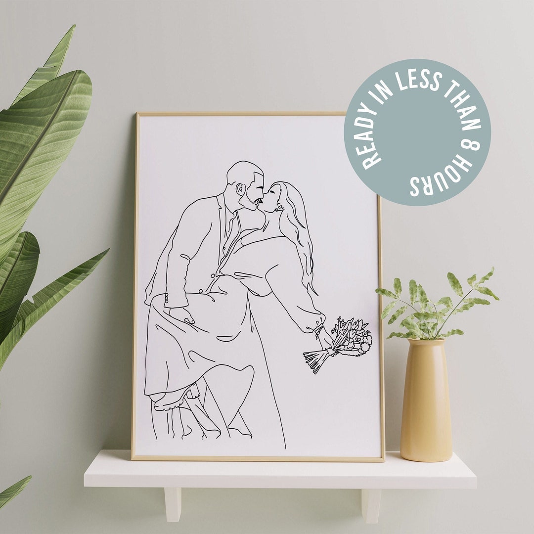 Custom Line Drawing Minimalist Portrait Single Line Art - Etsy