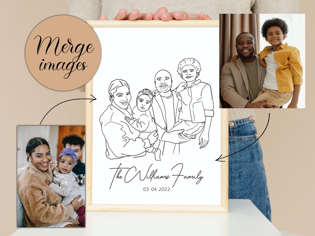 Turn Photo Into Line Drawing, Combine Pictures Together, Personalized ...