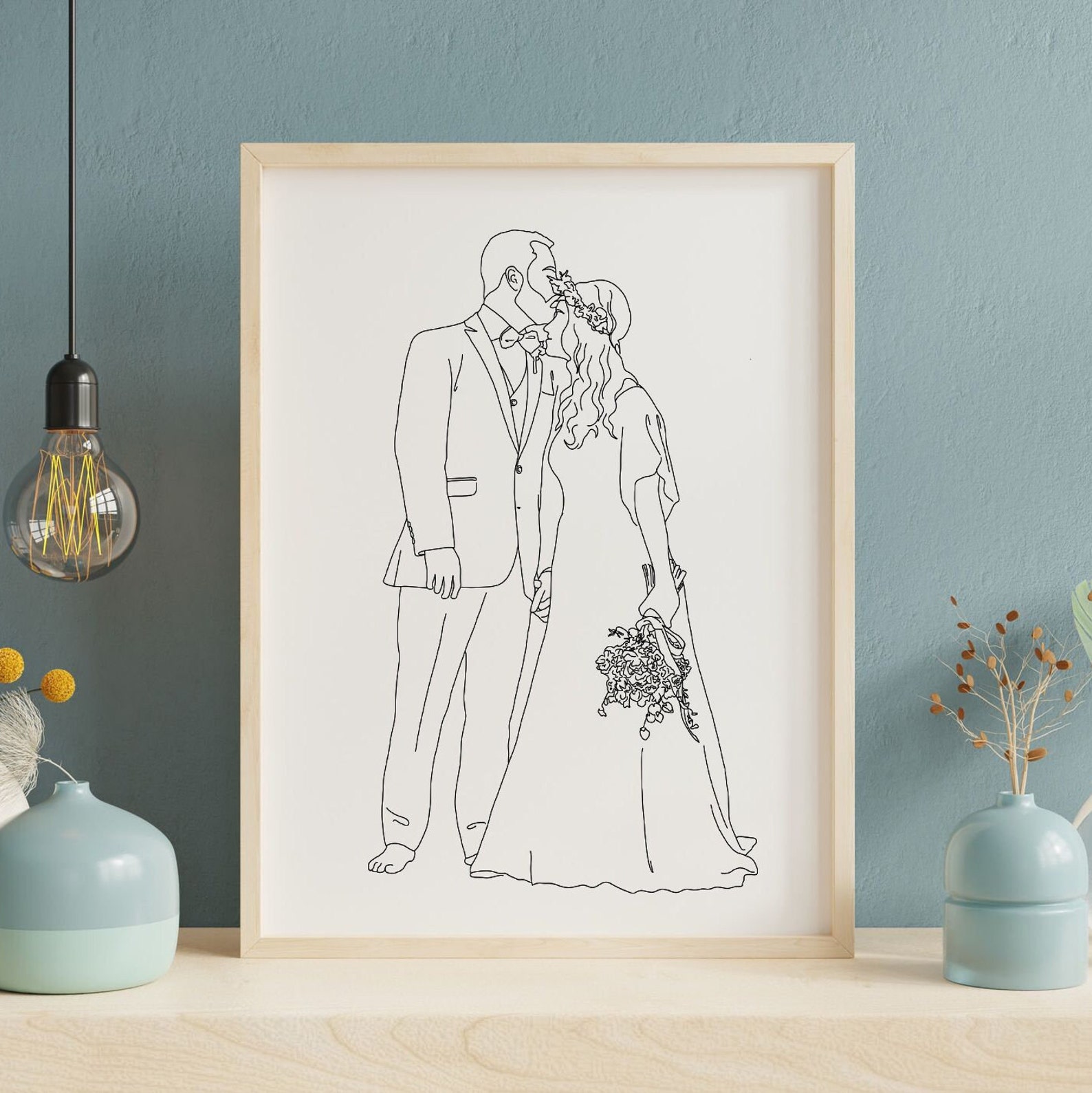 Custom Line Drawing Minimalist Portrait Single Line Art - Etsy
