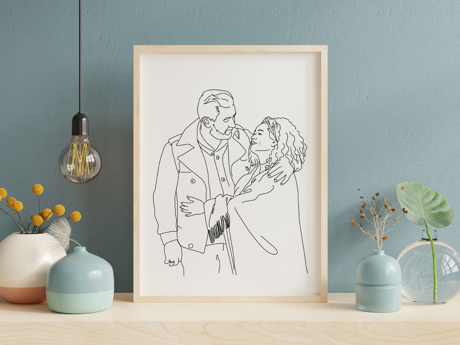 Custom Line Drawing Minimalist Portrait Single Line Art - Etsy