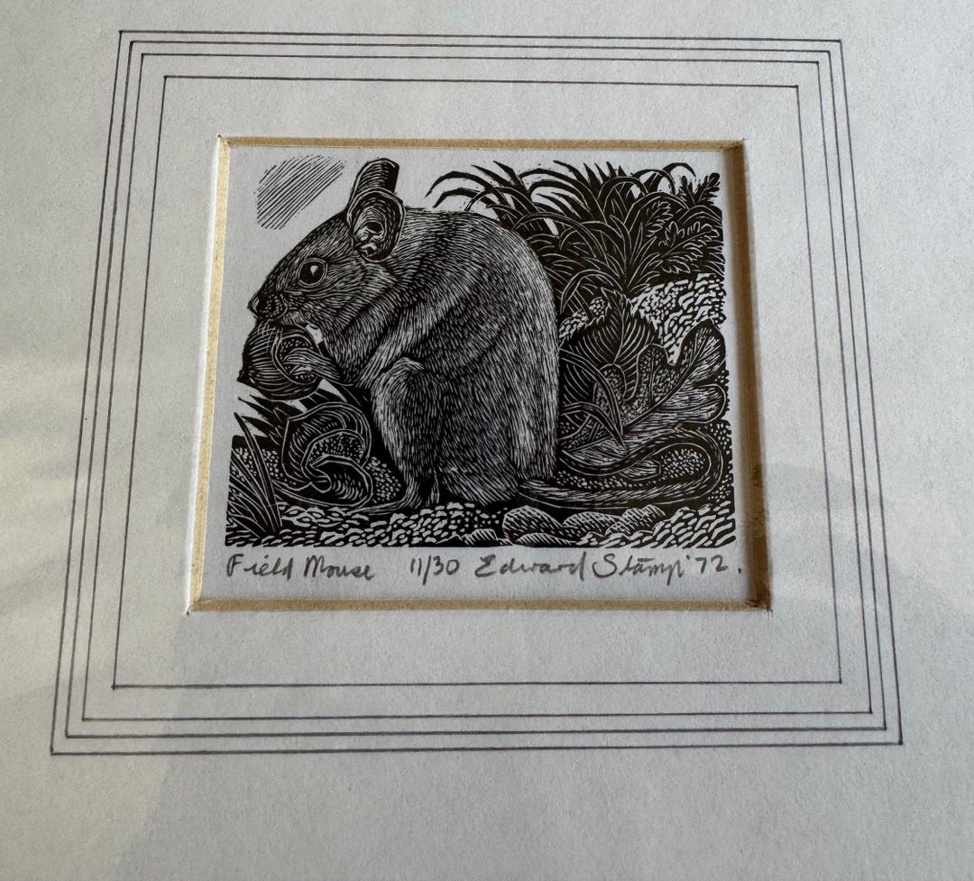 Edward Stamp Wood Cut Print “field Mouse”. Limited Edition 11/30. 1972 ...