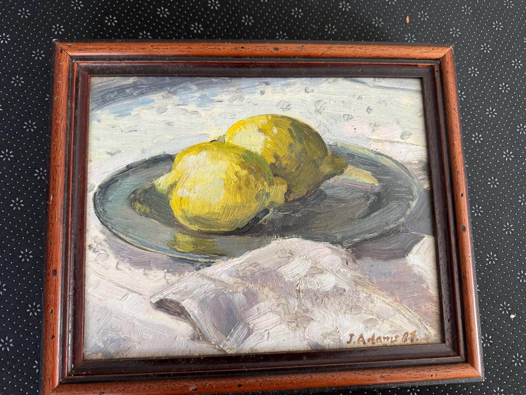Oil Painting “lemons”. Julie Adams 1987 - Etsy