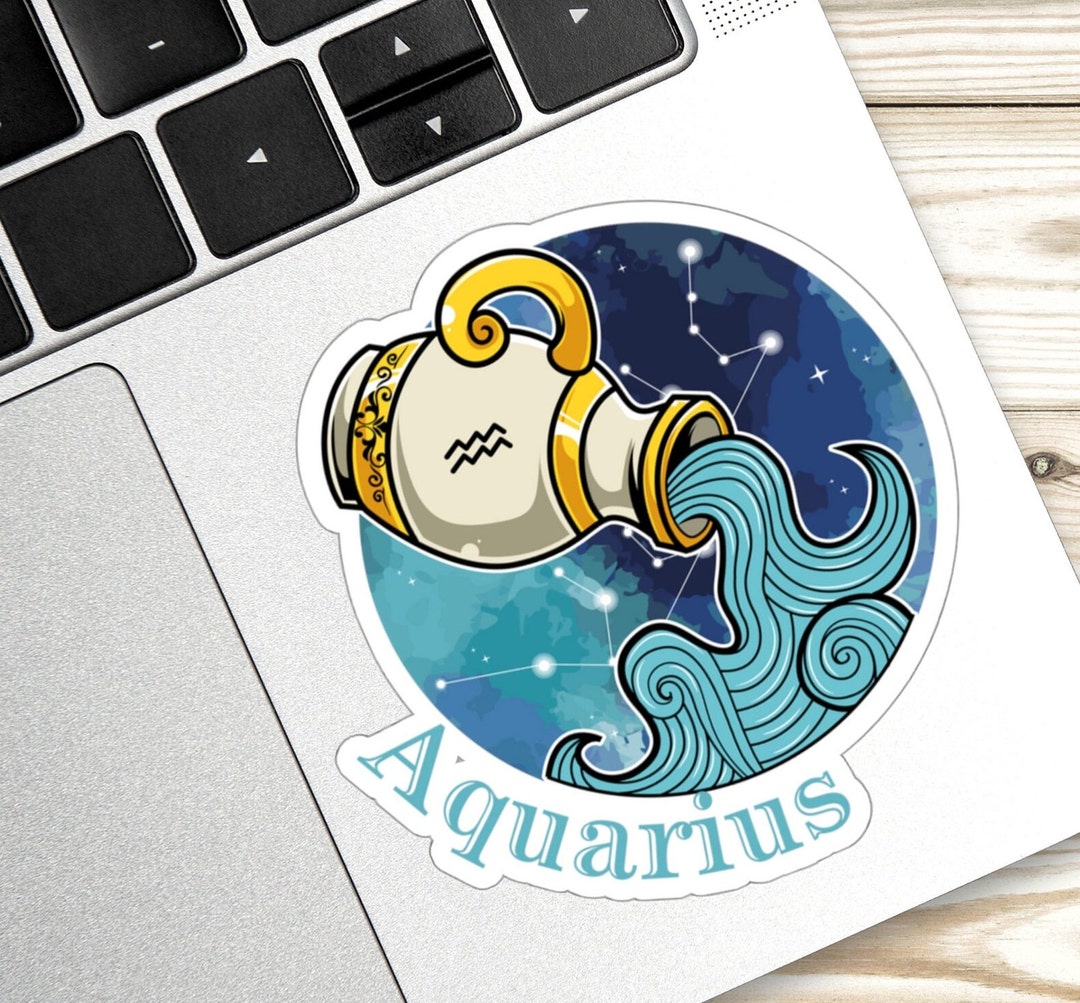 Aquarius Sticker, Zodiac Sticker for Birthday, Horoscope February Birth ...