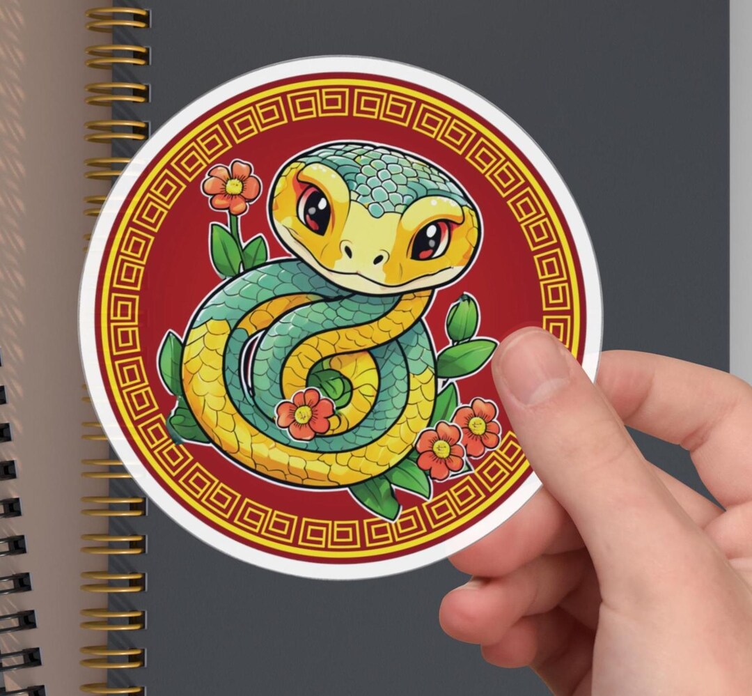 Year of the Snake Sticker, Chinese New Year 2025, Chinese Zodiac Decal ...