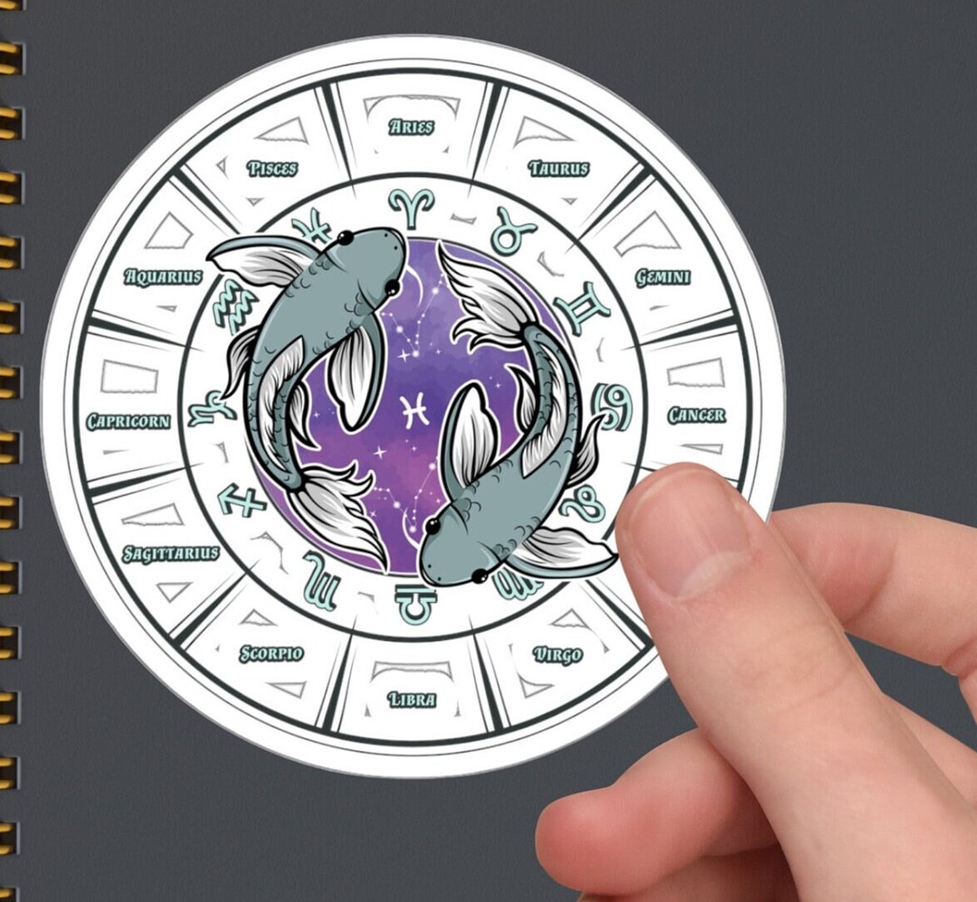Pisces Sticker, Zodiac Sticker Pisces for Birthday, Horoscope March ...