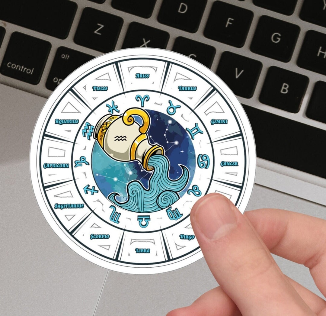 Aquarius Sticker, Zodiac Sticker for Birthday, Horoscope February Birth ...