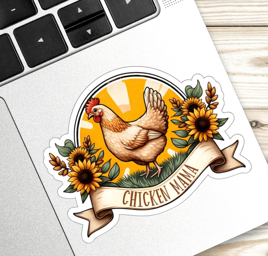 Chicken Mama Sticker, Cute Vintage Chicken Sticker Gift for Chicken ...