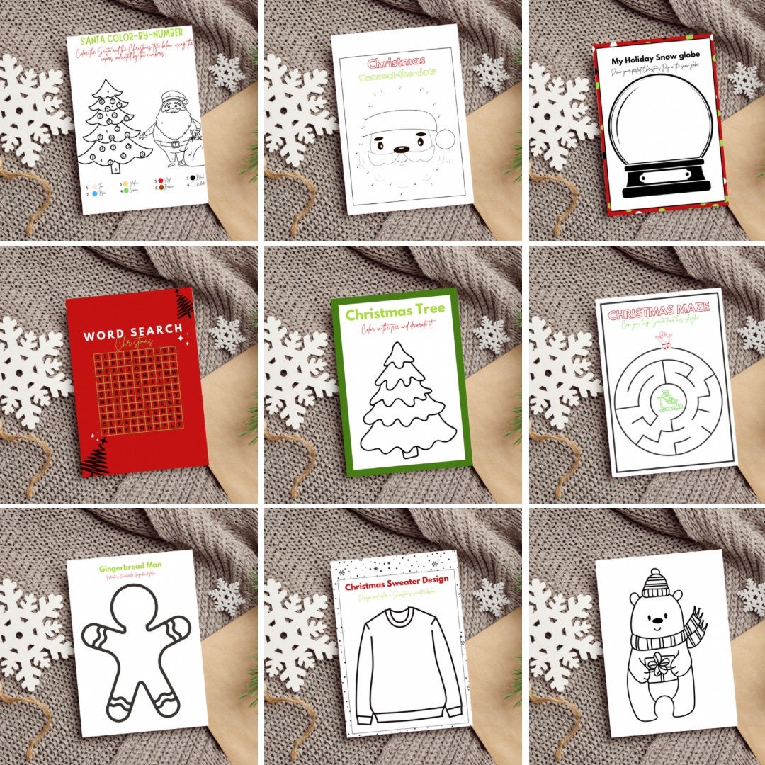 Christmas Activities Digital Download Kids Christmas Digital - Etsy