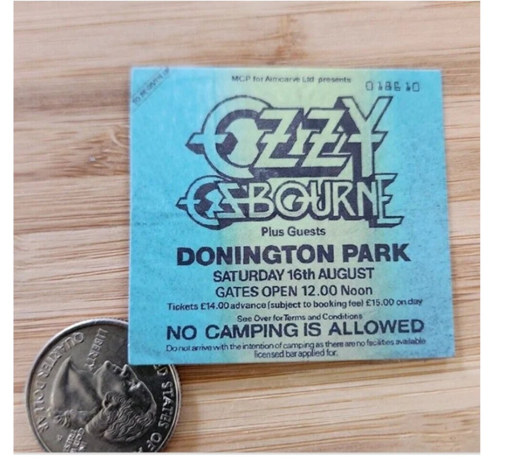 OZZY OSBOURNE Sticker Ozzy Osbourne Ticket Stub Sticker Ozzy Osbourne ...