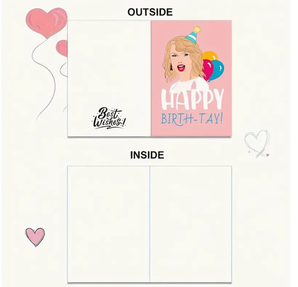 Taylor Swift Card Taylor Swift Birthday Card Greeting Card Swiftie Bday ...