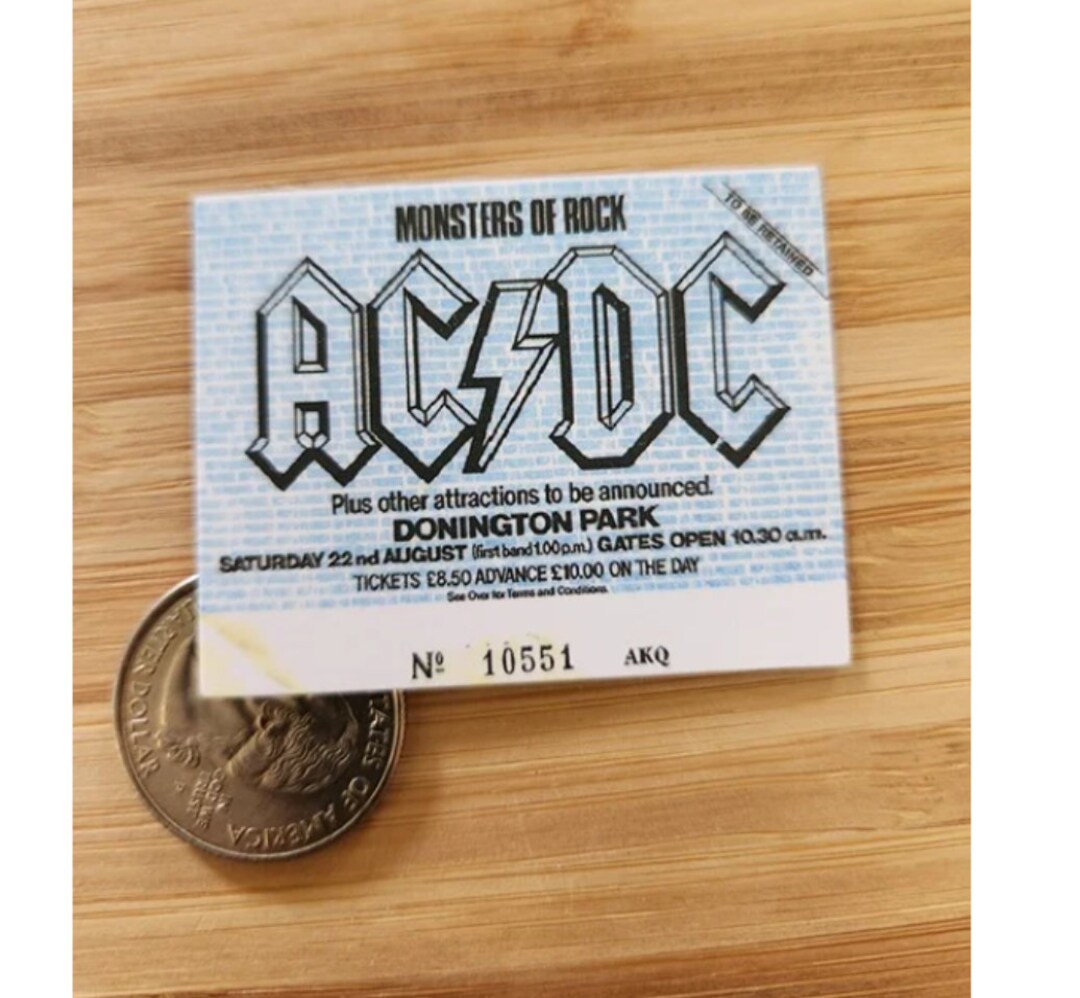 AC/DC Ticket Stub Sticker Concert Sticker ACDC Sticker 1991 Donington ...