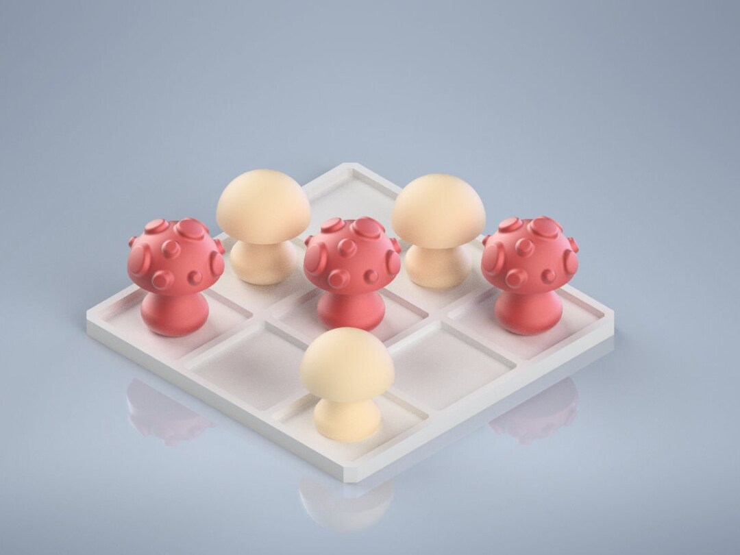 Mushrooms Tic Tac Toe Board Game STL File for 3D Printing - Etsy Australia
