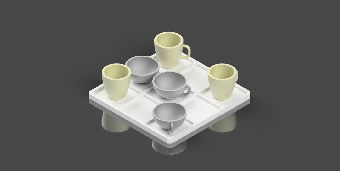 Coffee Tea Cup Tic Tac Toe Board Game STL File for 3D Printing - Etsy