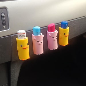 3D Printed Animal Chapstick Holder: Duck, Pig, Highland Cow, Red Panda ...
