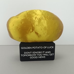 Golden Potato of Luck - Desk Decoration - 3D Printed - Office ...