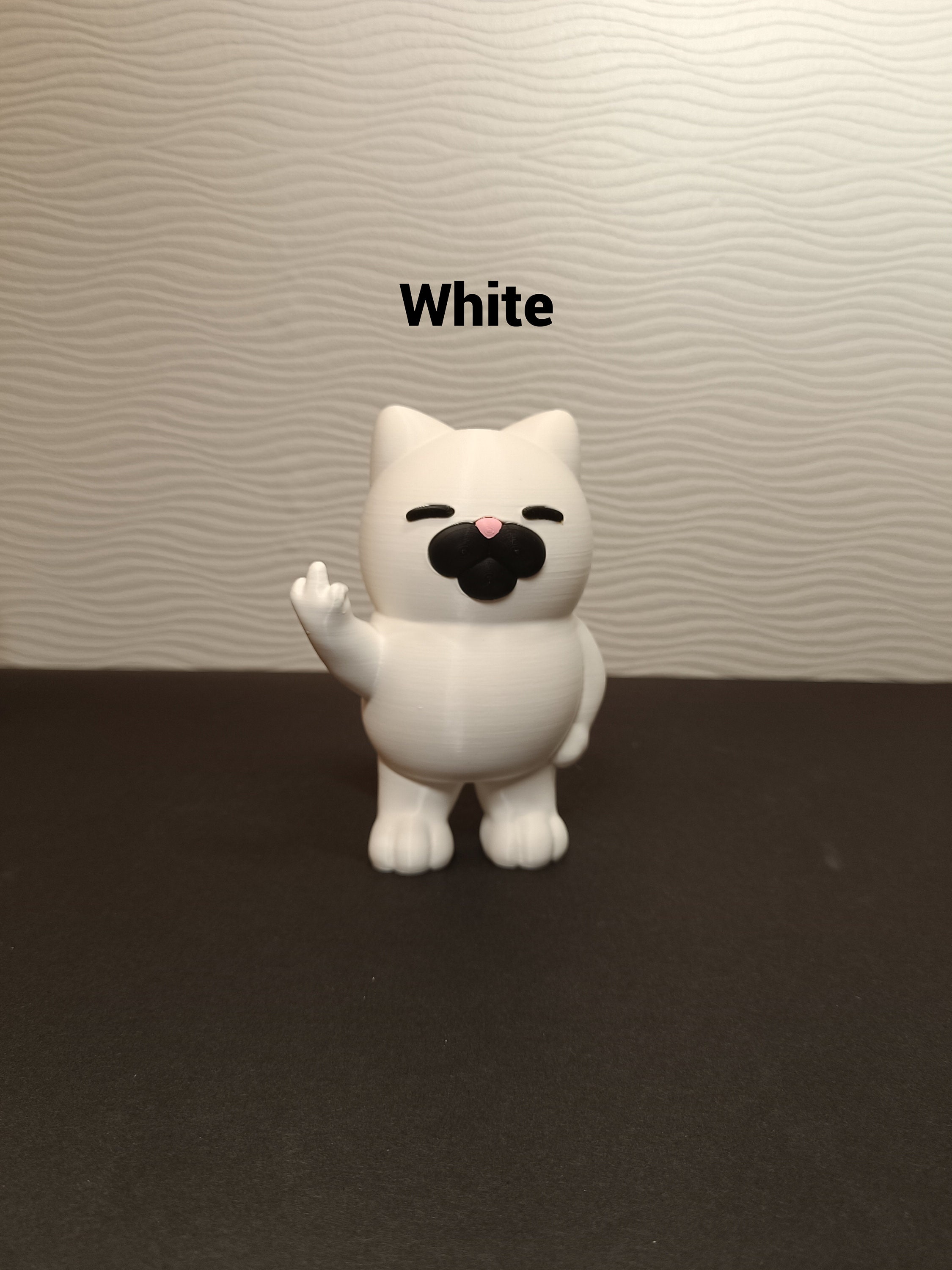 Rebellious Cat Figurine 3D Printed Cheeky Cat With Middle Finger Fun ...