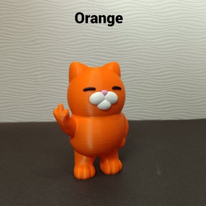 Rebellious Cat Figurine - 3D Printed Cheeky Cat With Middle Finger ...