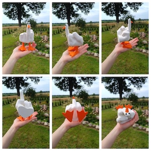 The Duck-you: Original 3D Printed Figurine - Middle Finger Statue ...