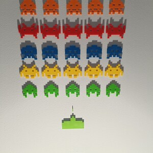 Space Invaders Inspired 2D Wall Art - Retro Wall Art - 3D Printed ...