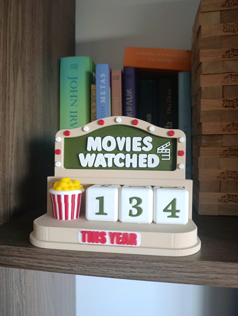 Movies Watched Tracker | 3D Printed Cinema Display | Movie Counter Gift ...