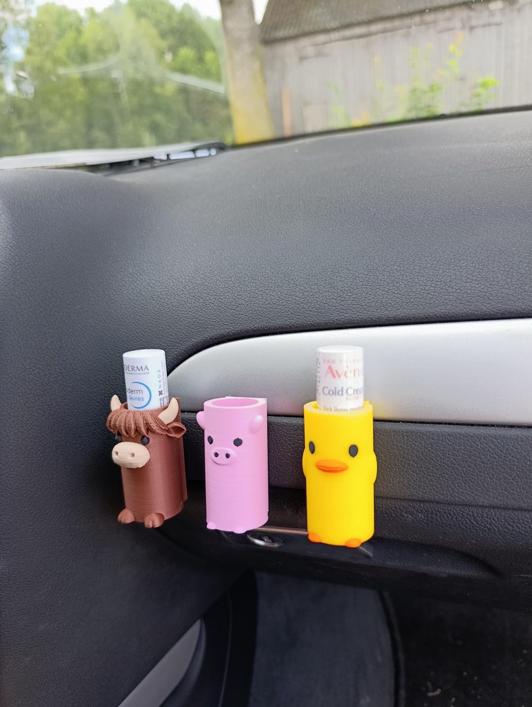3D Printed Animal Chapstick Holder: Duck, Pig, Highland Cow, Red Panda ...