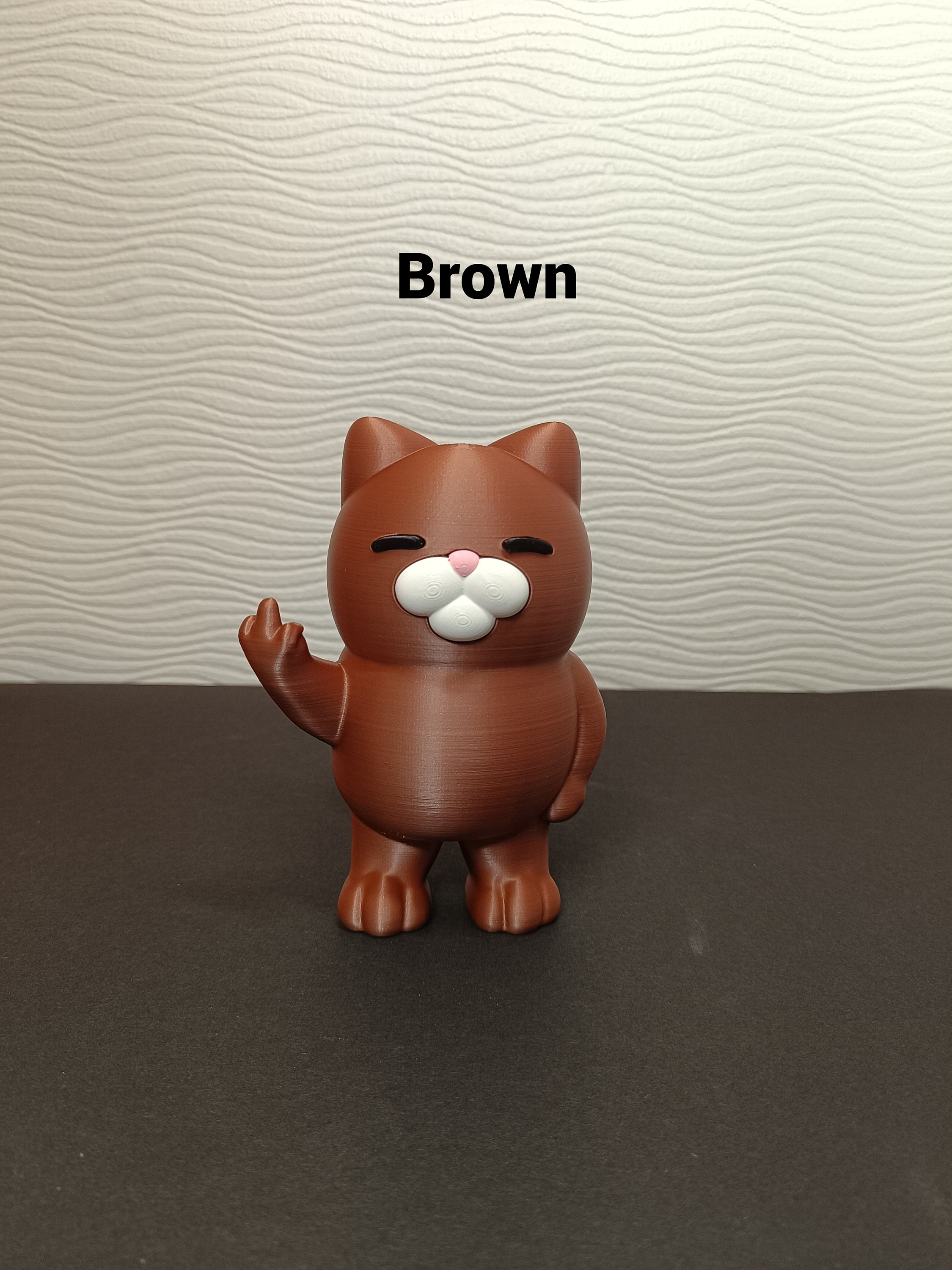 Rebellious Cat Figurine 3D Printed Cheeky Cat With Middle Finger Fun ...