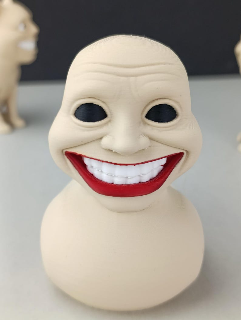 Cursed Rubber Duck Figurine: Creepy Human Face, 3D Printed Horror Decor ...