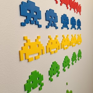 Space Invaders Inspired 2D Wall Art - Retro Wall Art - 3D Printed ...