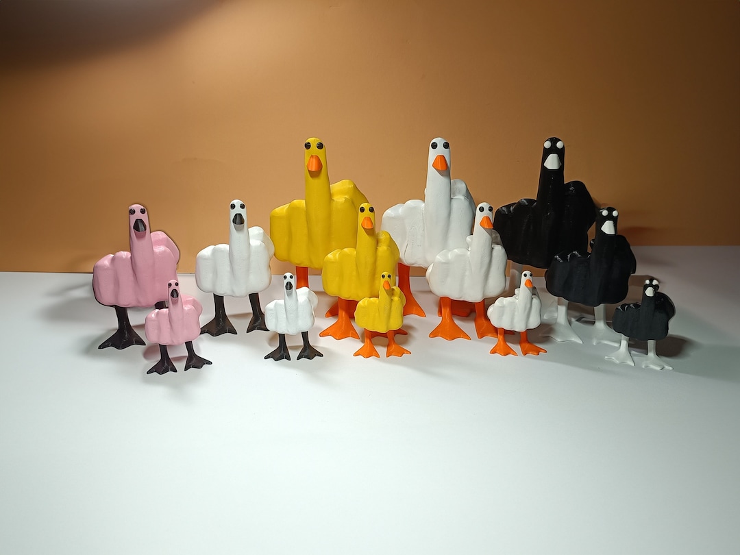 The Duck-you: Original 3D Printed Figurine - Middle Finger Statue ...