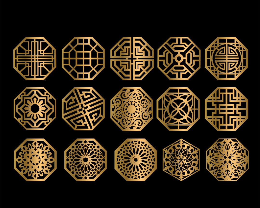 15 Decorative Vector Art Panels, Cnc Files Panel Dxf SVG, Art Library ...