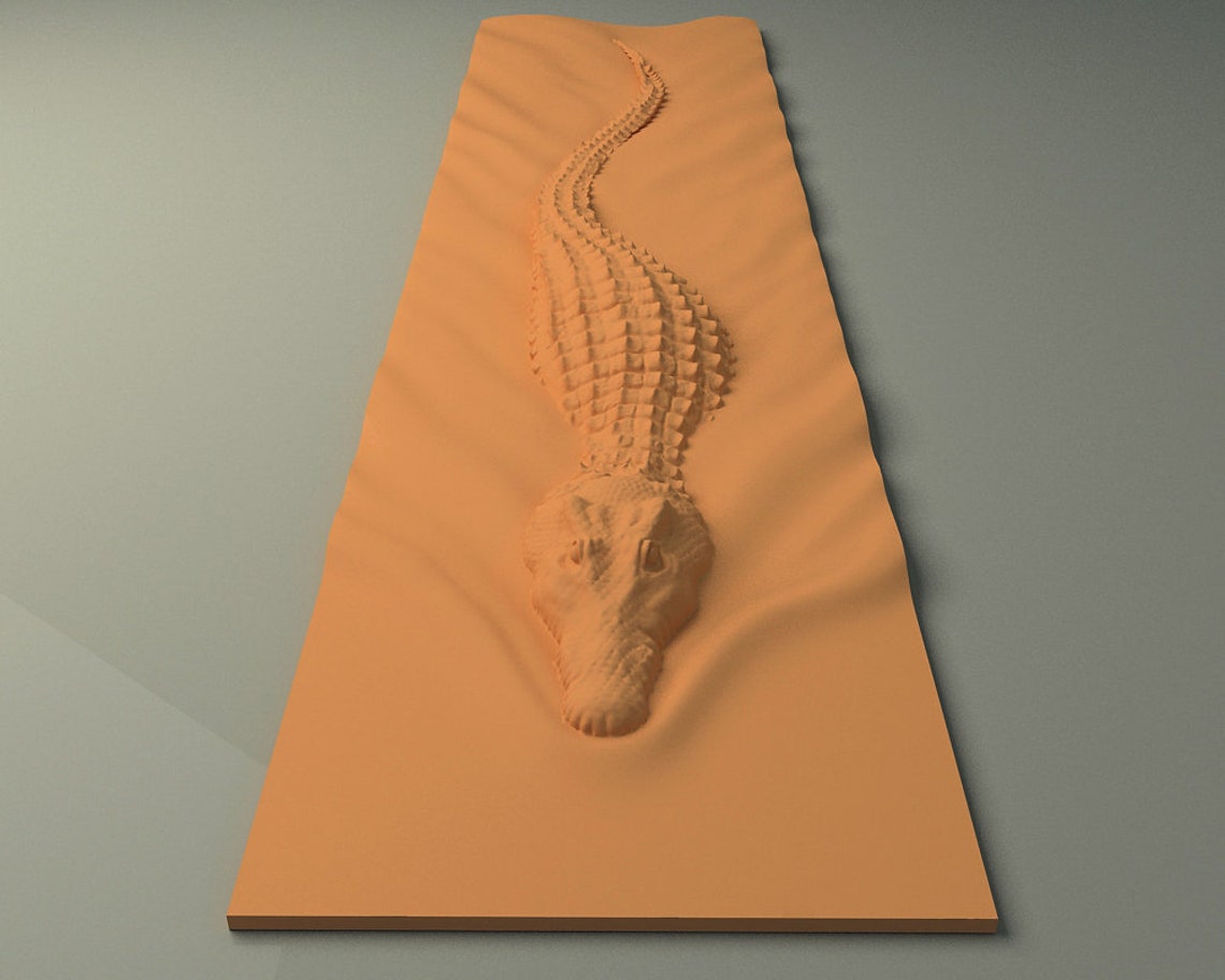 Swimming Crocodile 3D STL Model for Cnc Usersalligator CNC - Etsy Canada