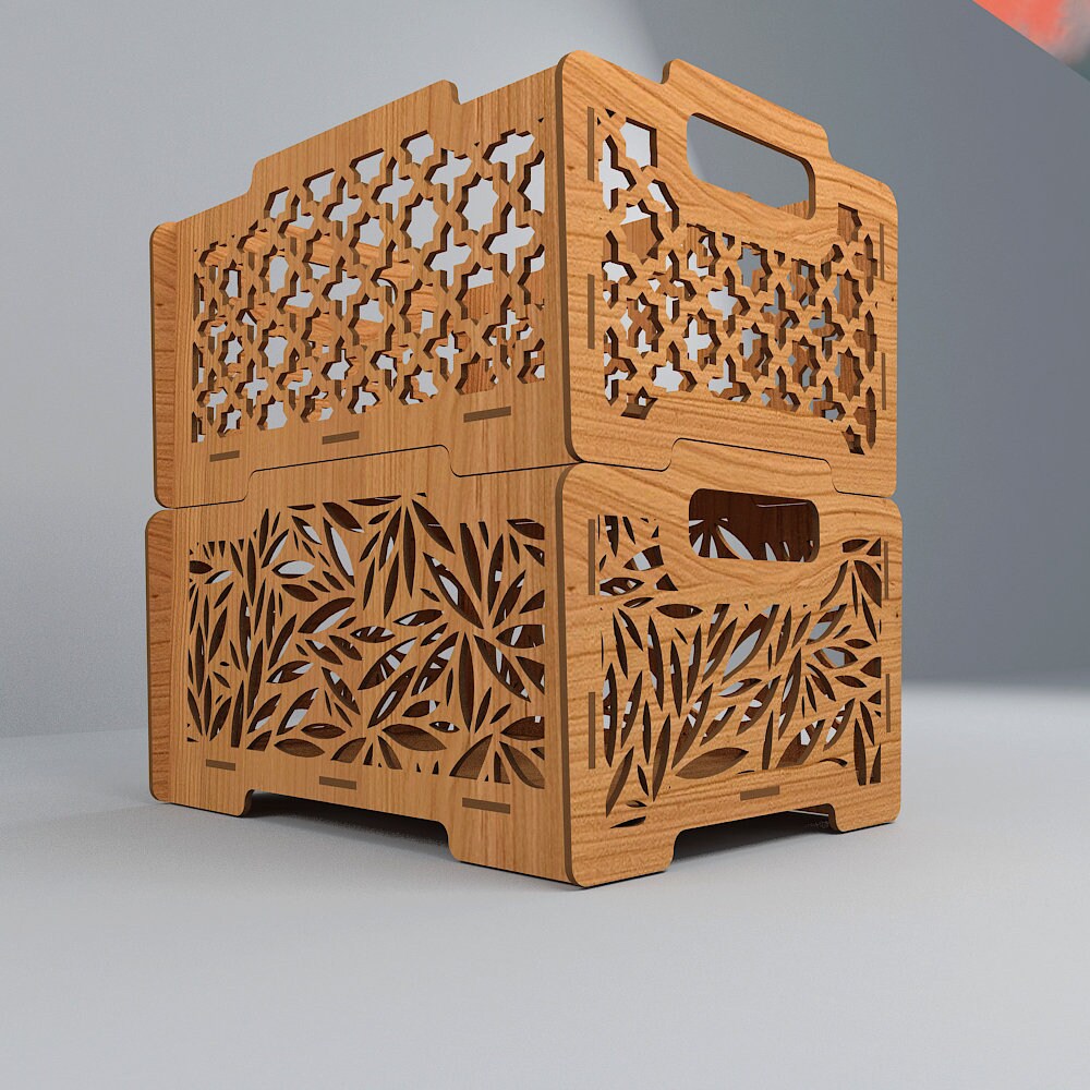 Laser Cut Wood Box Laser Cut Stackable Storage Box Files - Etsy UK