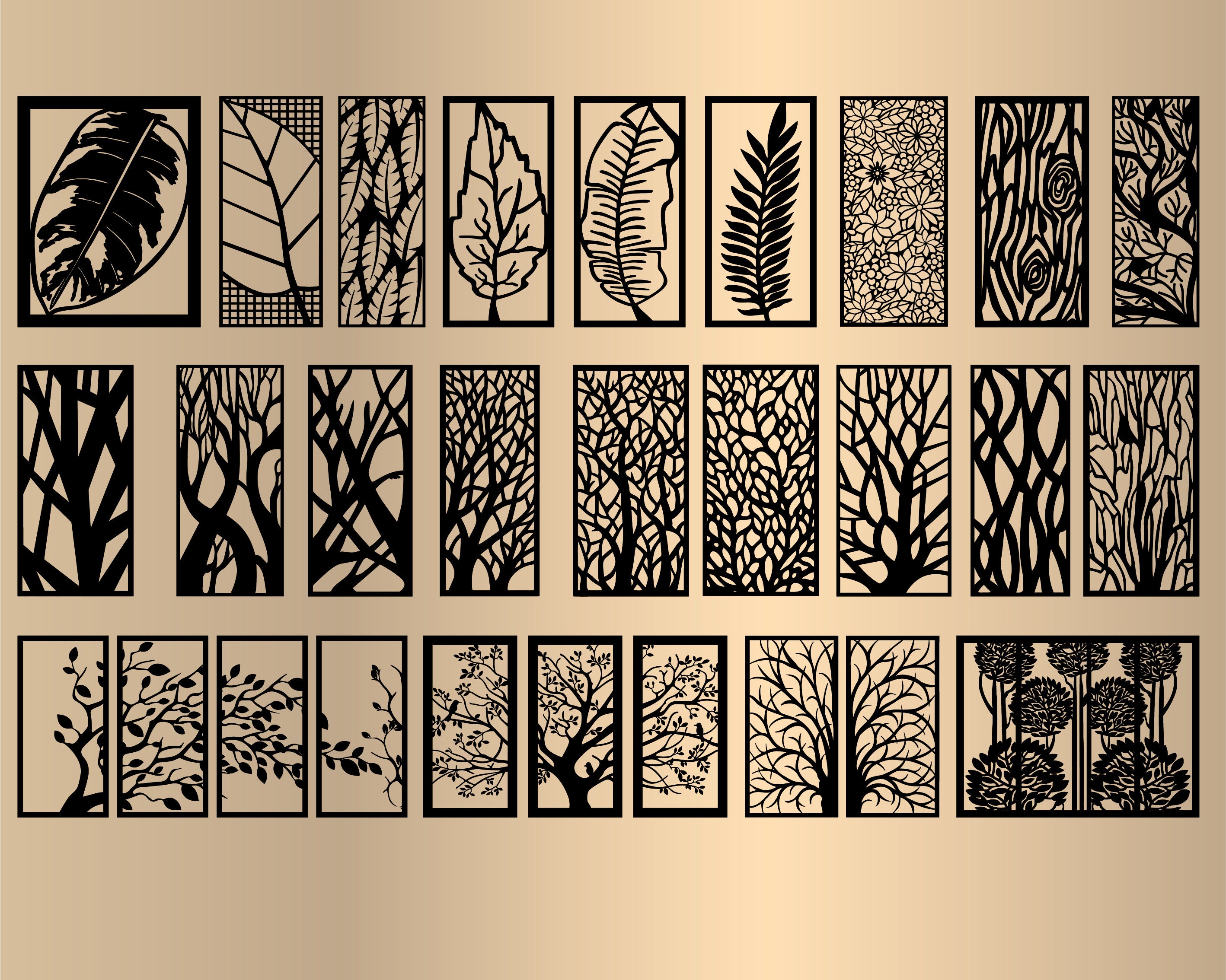 Floral Pattern Vector Files for Laser Cut Cncclipart for - Etsy