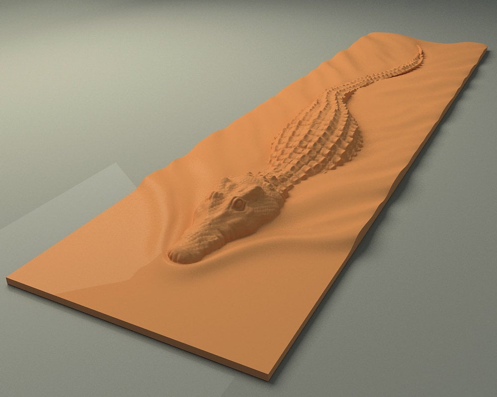Swimming Crocodile 3D STL Model for Cnc Usersalligator CNC - Etsy Canada