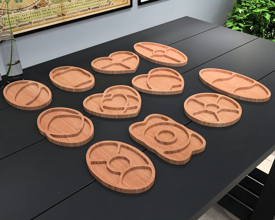 CNC File Wood or Serving Plate 02 Cnc File Dxf Ai Pdf Svg - Etsy