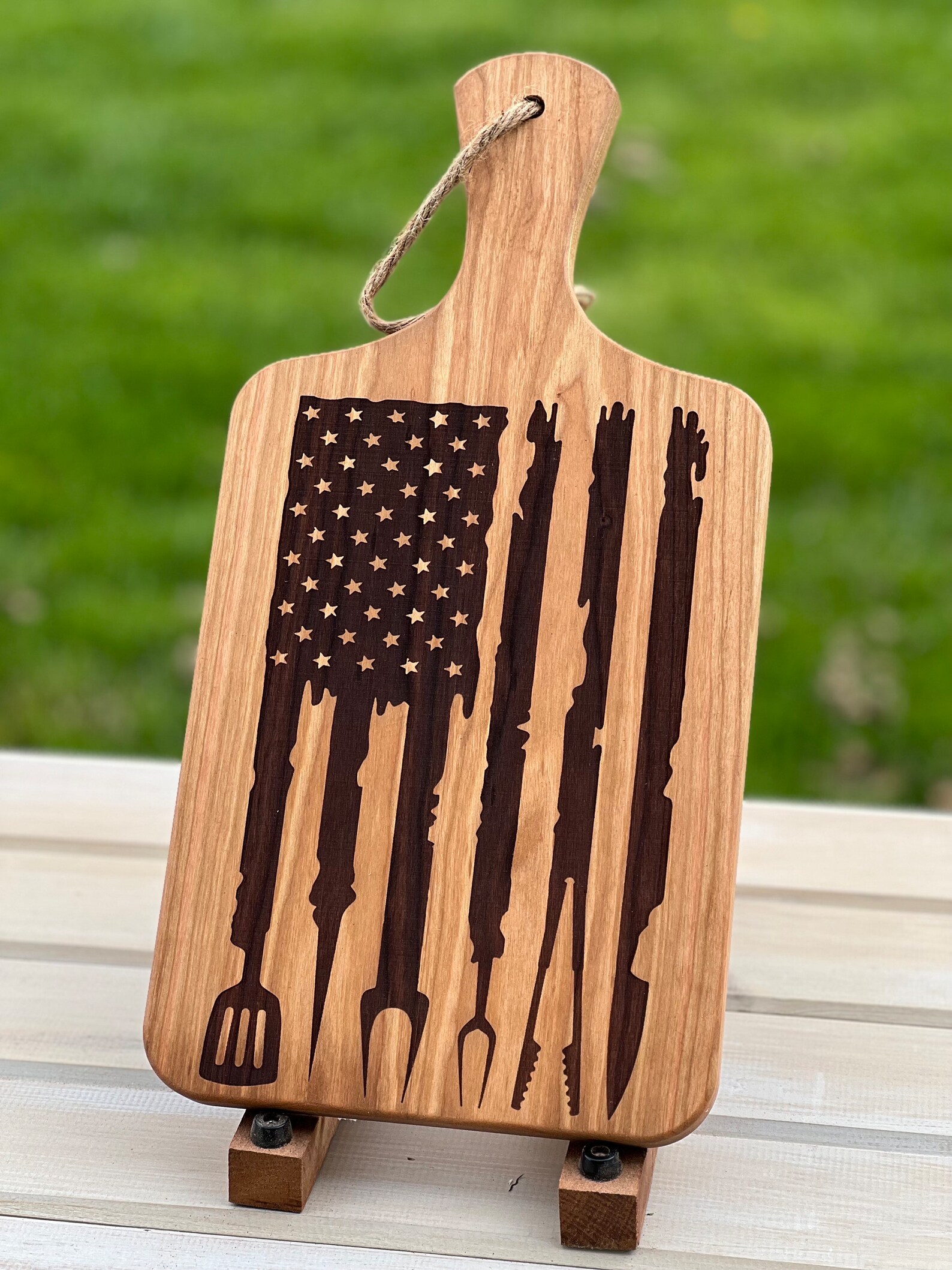 BBQ Freedom Paddle Cutting Board - Etsy