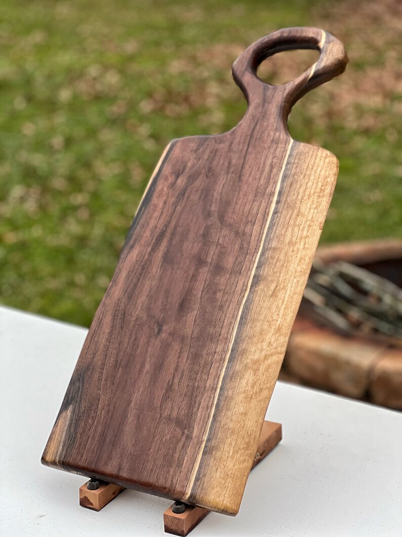 Solid Walnut Live Edge Cutting Board - Etsy
