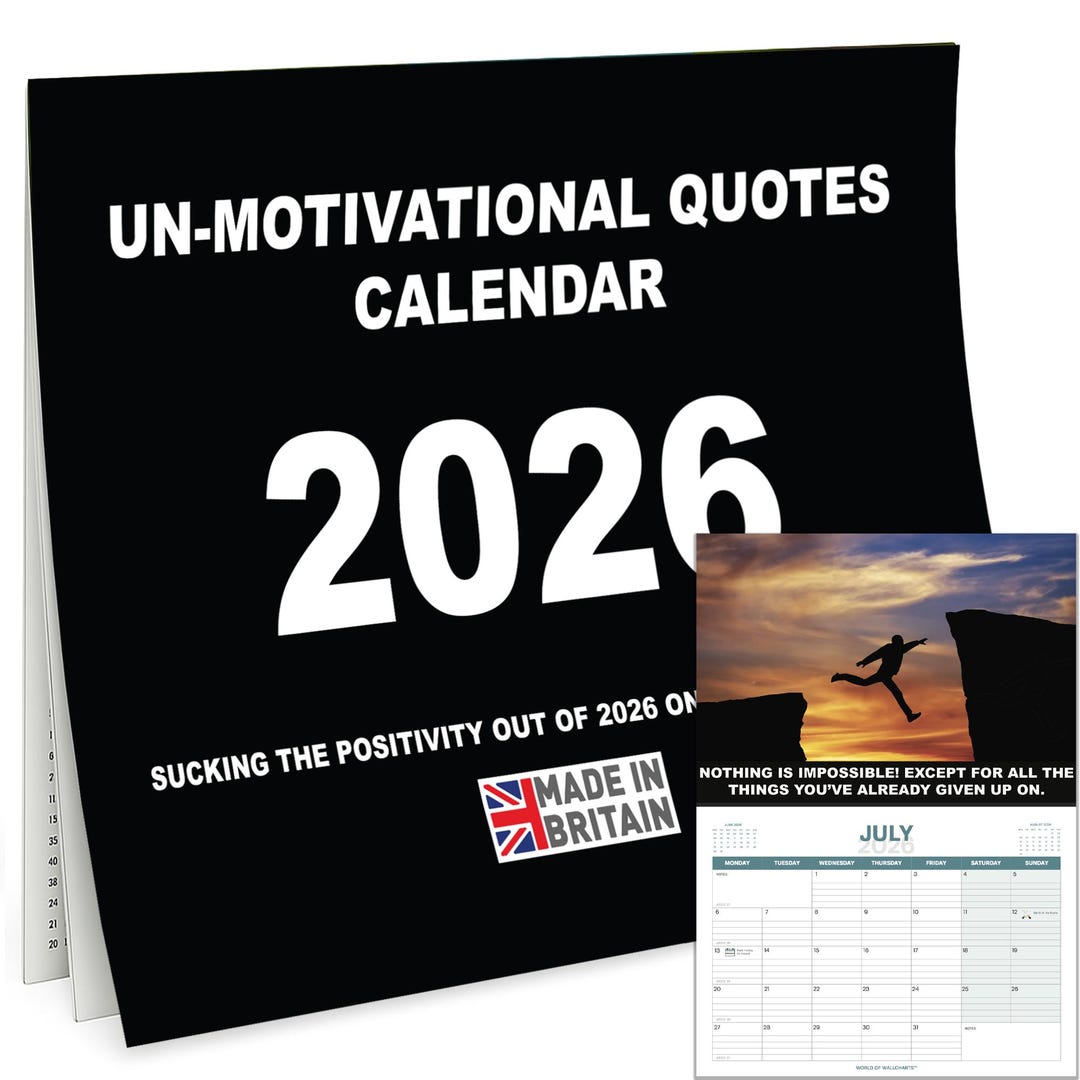 Funny Calendar 2026 Unmotivational Quotes Wall Calendar Hilarious Joke ...