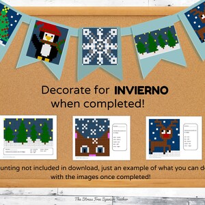 Spanish Colors and Numbers Practice, Color by Number Printable, WINTER ...