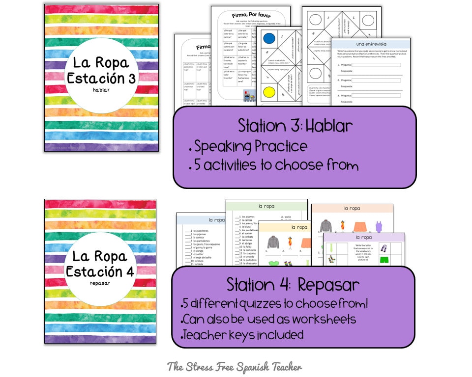 Spanish Workbook LA ROPA Vocabulary Lessons Homeschool Unit Worksheets ...