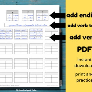 Spanish Verb Conjugation Practice, Spanish Grammar Notes, Spanish Class ...