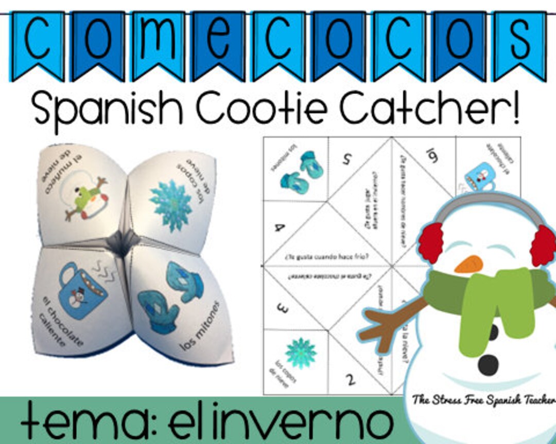 Spanish Vocabulary Practice Printable, Printable Cootie Catcher ...