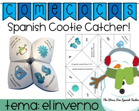 Spanish Vocabulary Practice Printable, Printable Cootie Catcher ...
