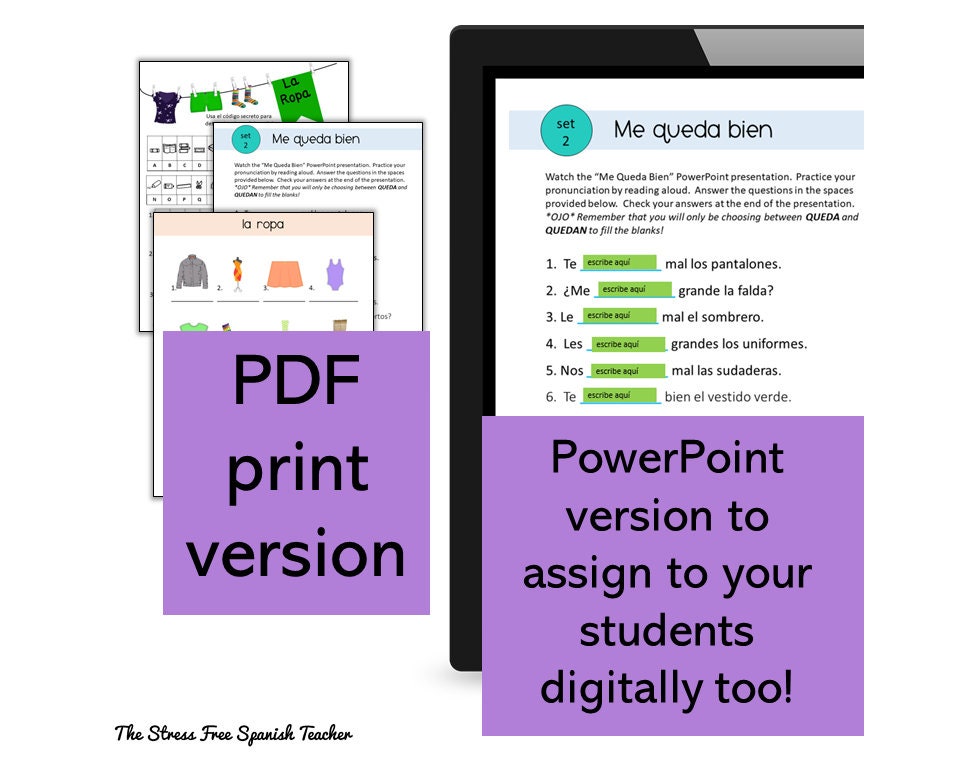 Spanish Workbook LA ROPA Vocabulary Lessons Homeschool Unit Worksheets ...