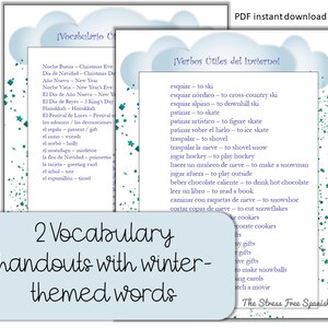 Spanish Workbook, Winter Vocabulary Practice, Vocabulario De INVIERNO ...