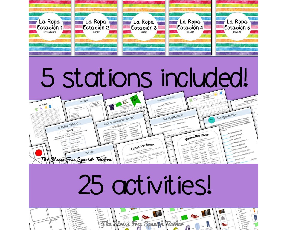 Spanish Workbook LA ROPA Vocabulary Lessons Homeschool Unit Worksheets ...