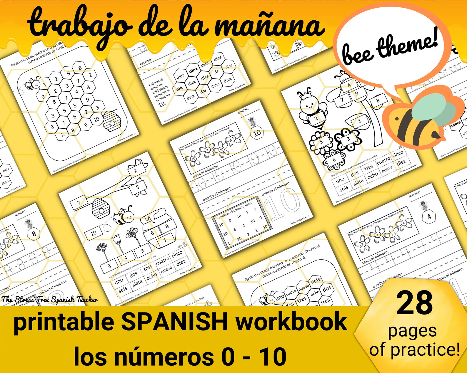Spanish Workbook, Numbers Practice, Prek - K Activity, Worksheets for ...