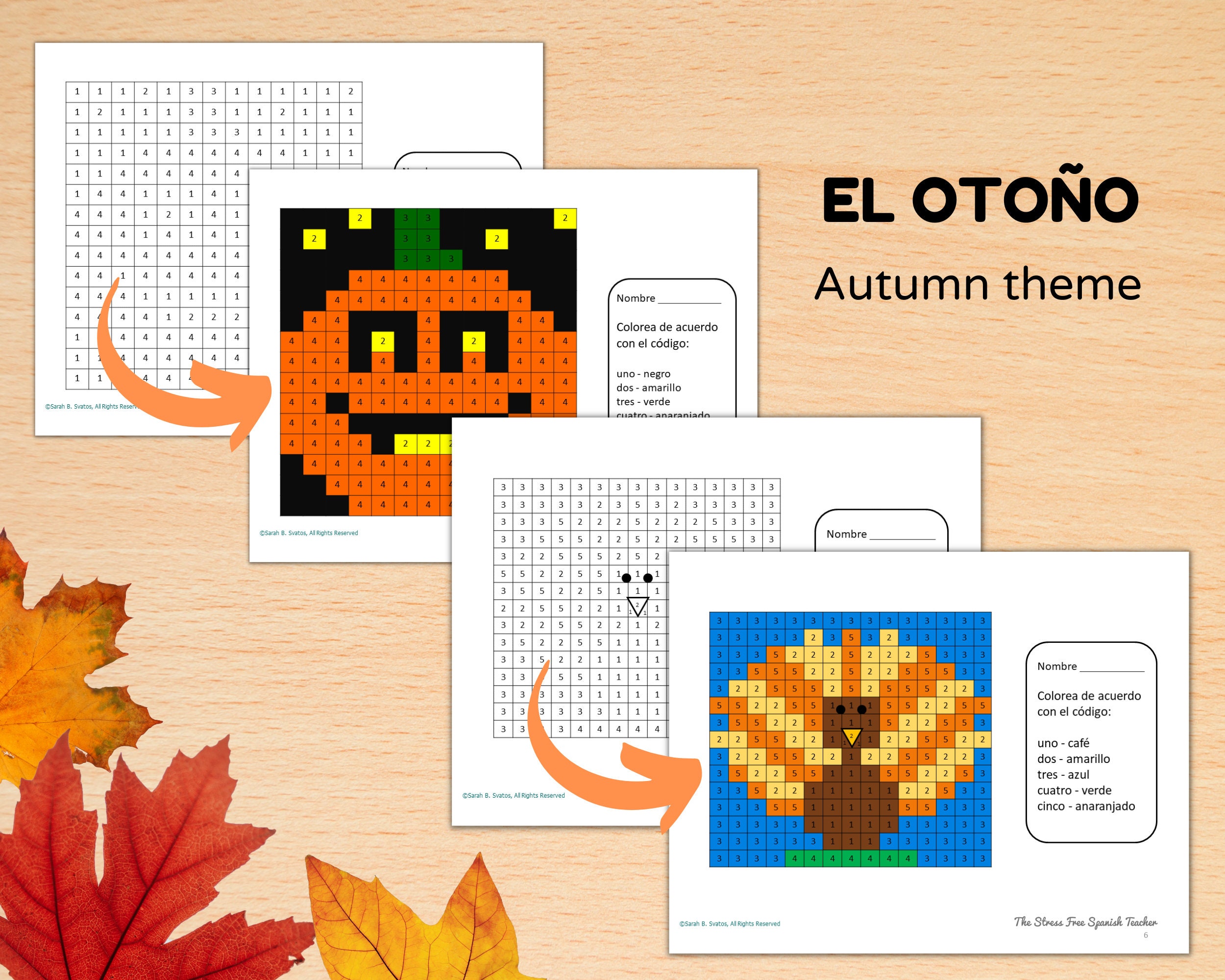 Spanish Colors and Numbers Practice Color by Number - Etsy