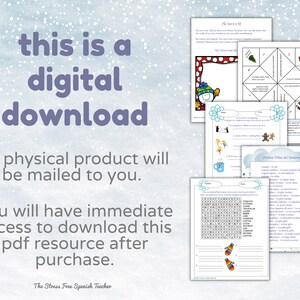 Spanish Workbook, Winter Vocabulary Practice, Vocabulario De INVIERNO ...
